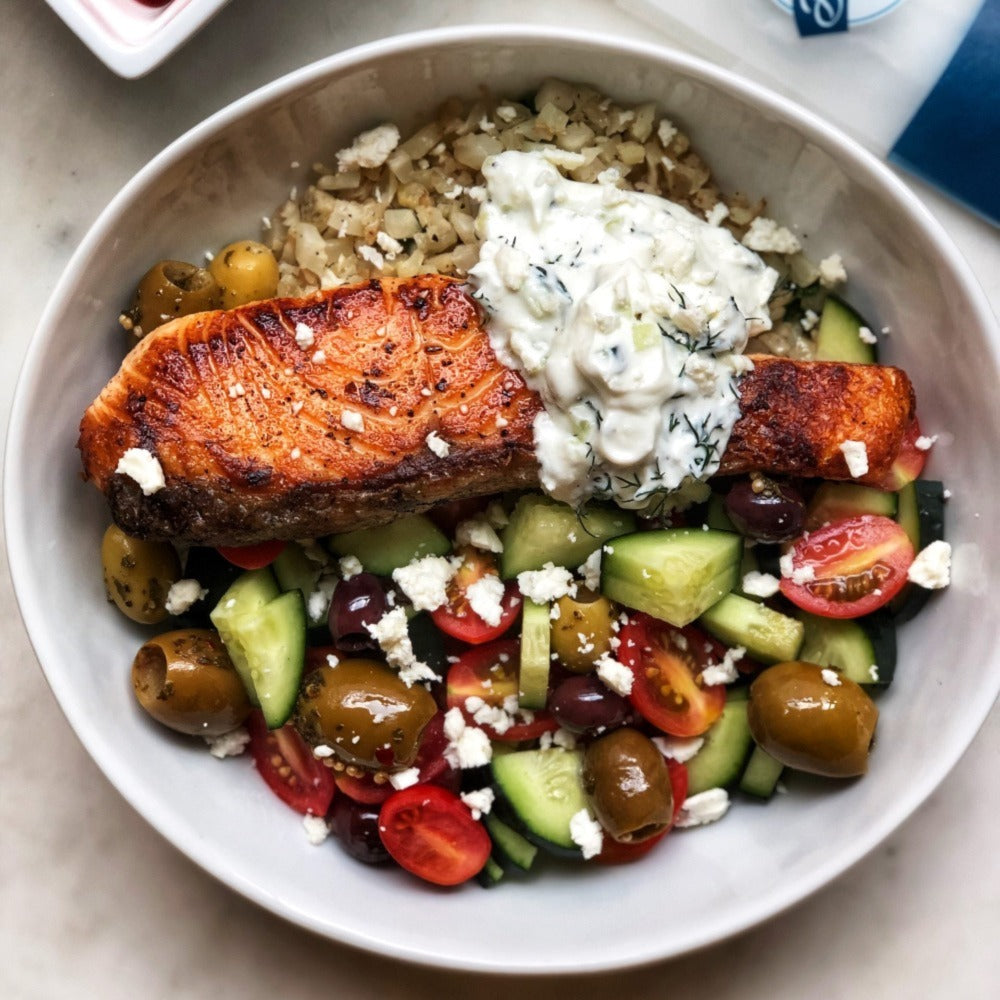 Greek Salmon Salad – Blue Circle Foods