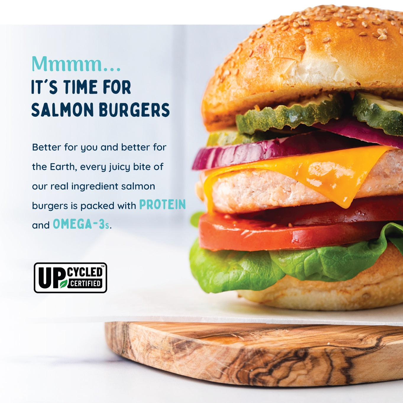 Wild Caught 5oz Salmon Burger – Blue Circle Foods